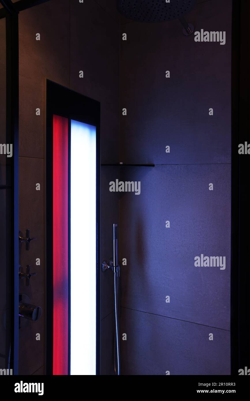 Modern shower with Infrared spectrum and UV light Stock Photo - Alamy