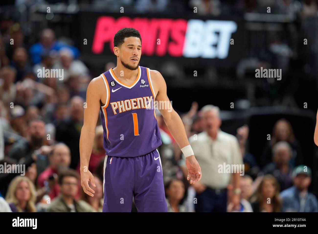 Phoenix Suns guard Devin Booker (1) in the first half of Game 5 of an ...