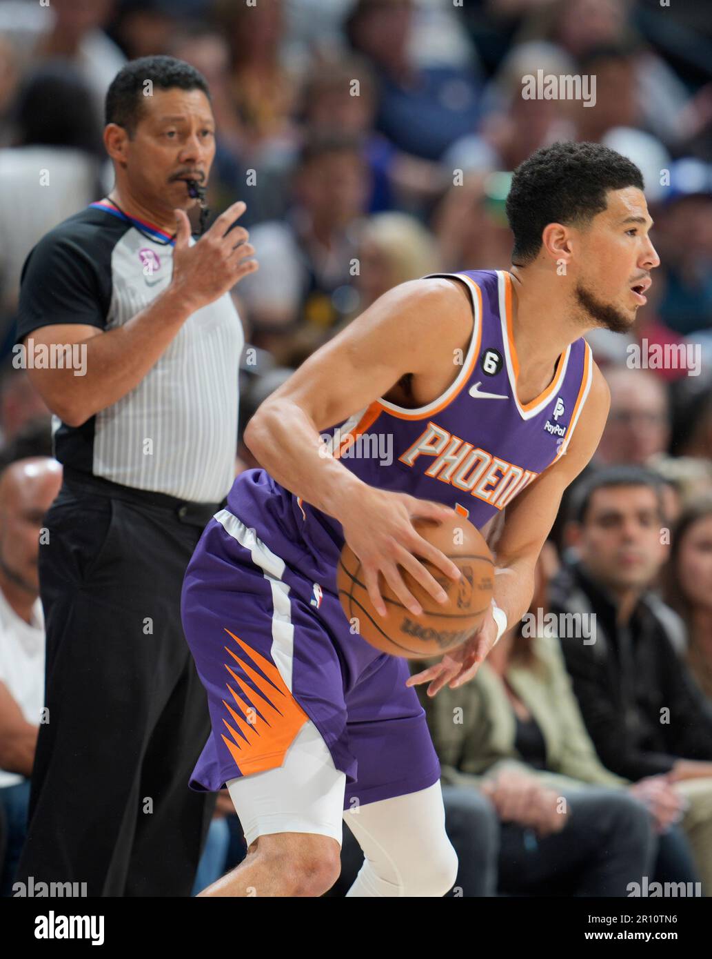 Phoenix Suns guard Devin Booker (1) in the first half of Game 5 of an ...