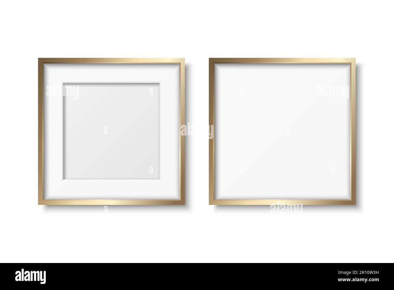 Vector 3d Realistic Yellow Metal, Golden Color Decorative Vintage Frame ...