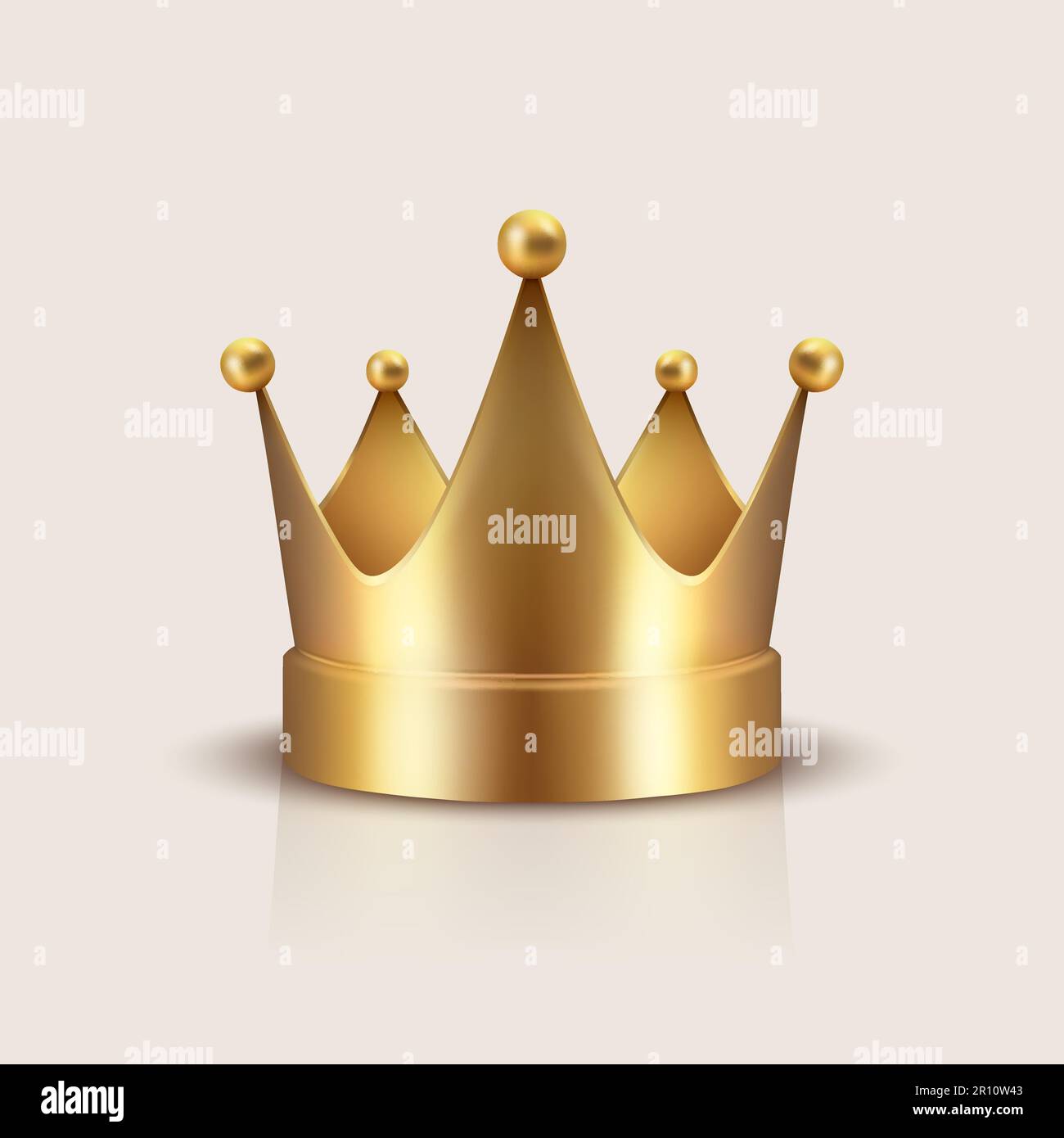 Vector 3d Realistic Golden Crown Icon Closeup Isolated. Yellow Metallic ...