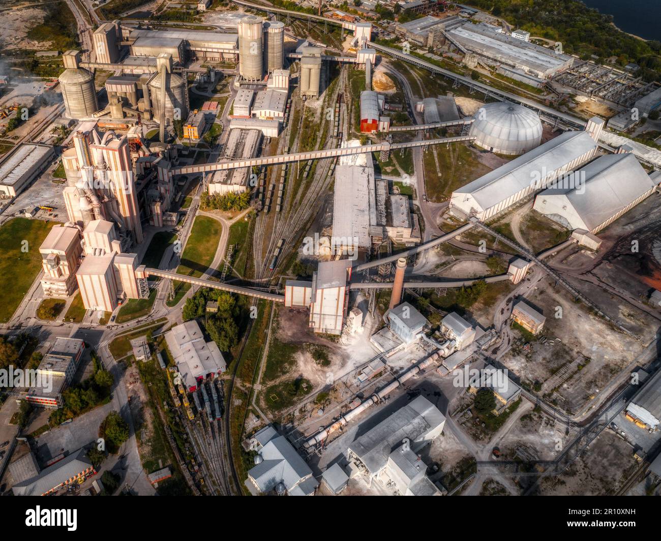 Cement plant in process manufacturing clinker cement product Stock ...