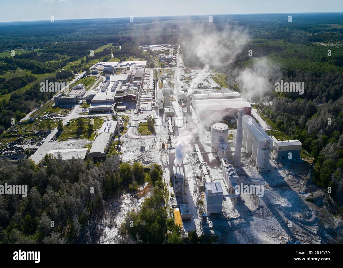 Plant of concrete foam blocks and limestone manufacture Stock Photo - Alamy