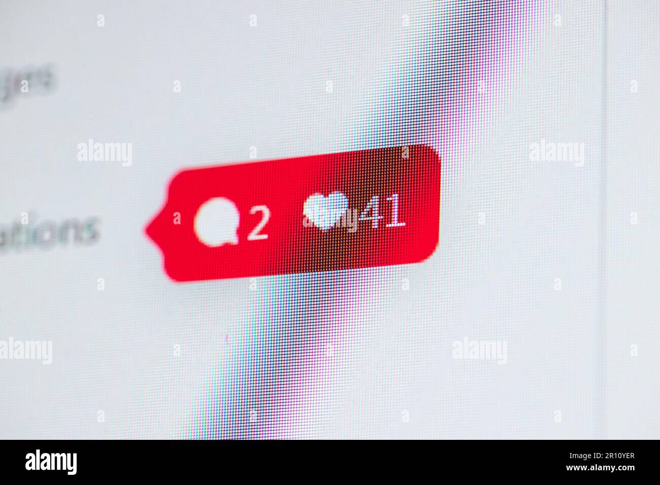 Likes and unread message notifications on Instagram Stock Photo - Alamy