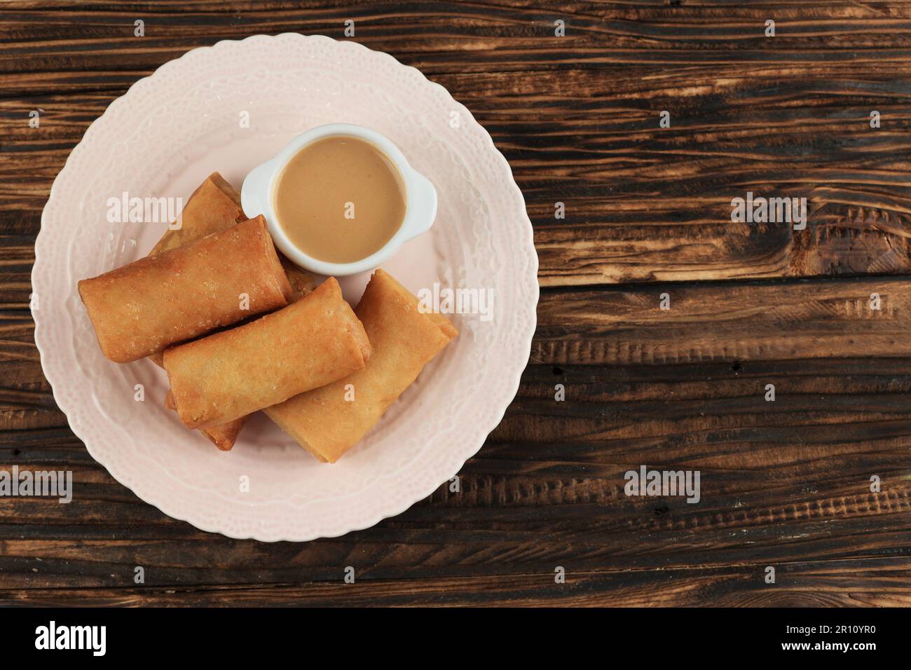 Lumpia or Loenpia Goreng, Deep Fried Spring Roll Served with Peanut ...