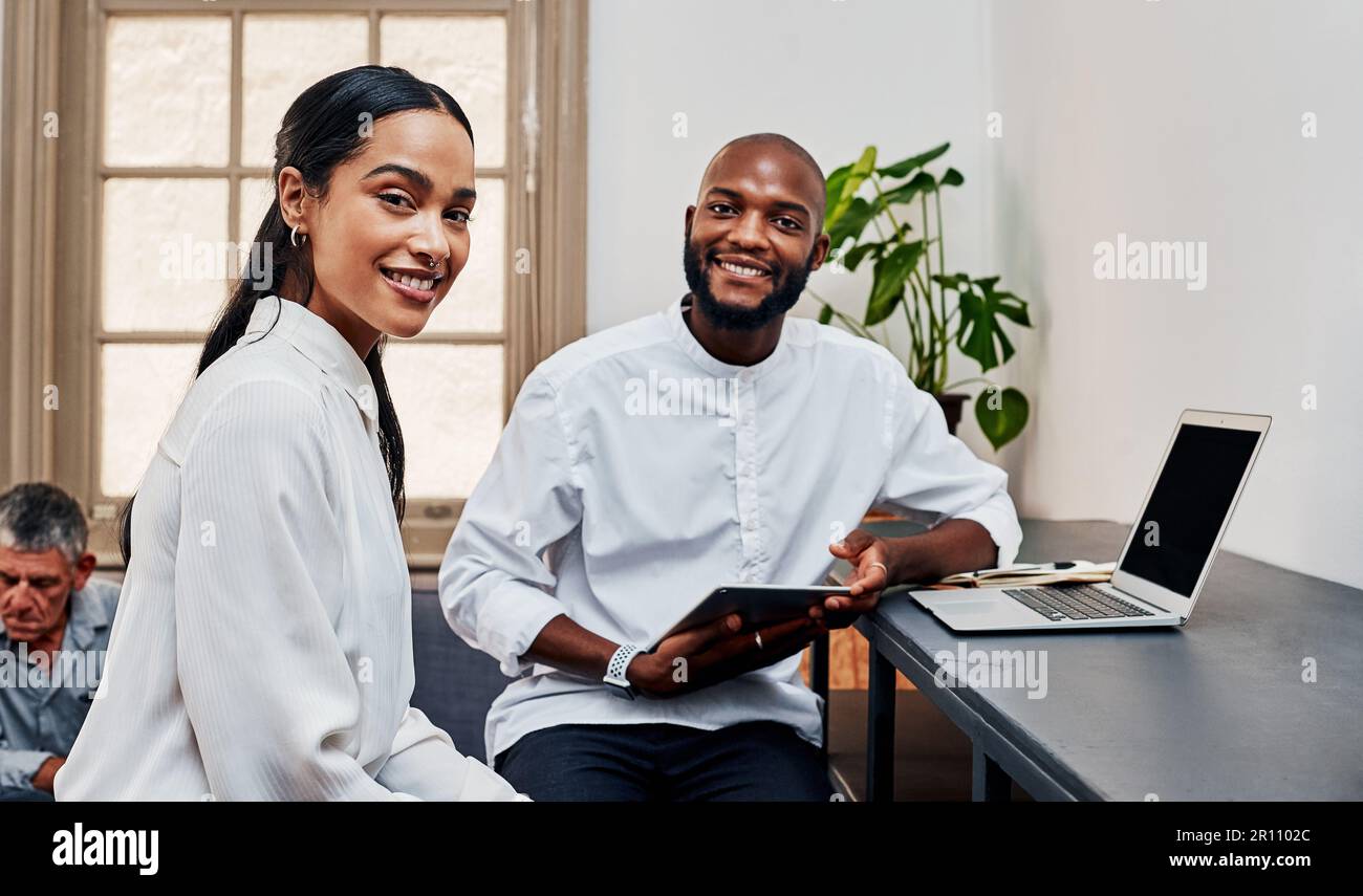 Regular catch ups keep productivity up. a young businessman and ...