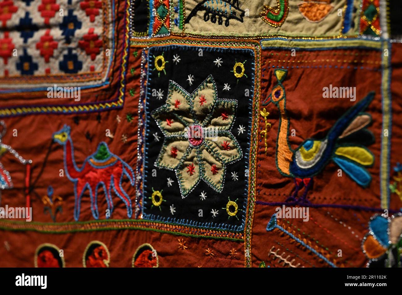 Artwork is seen on display at he Sutr Santati: Then. Now. Next. media ...