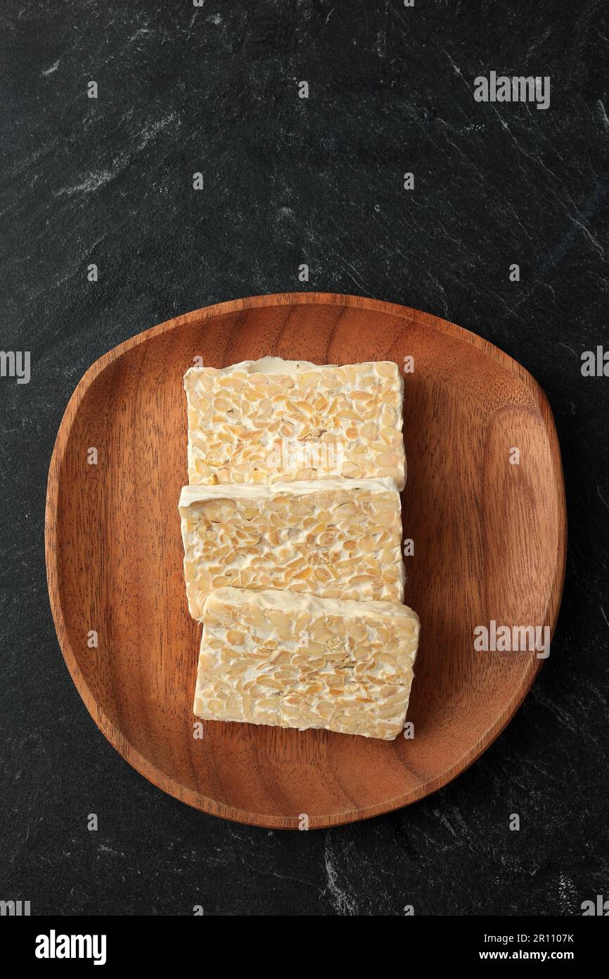 Top View Raw Tempeh or Tempe Slice. Tempe Made From Fermented Soybeans ...