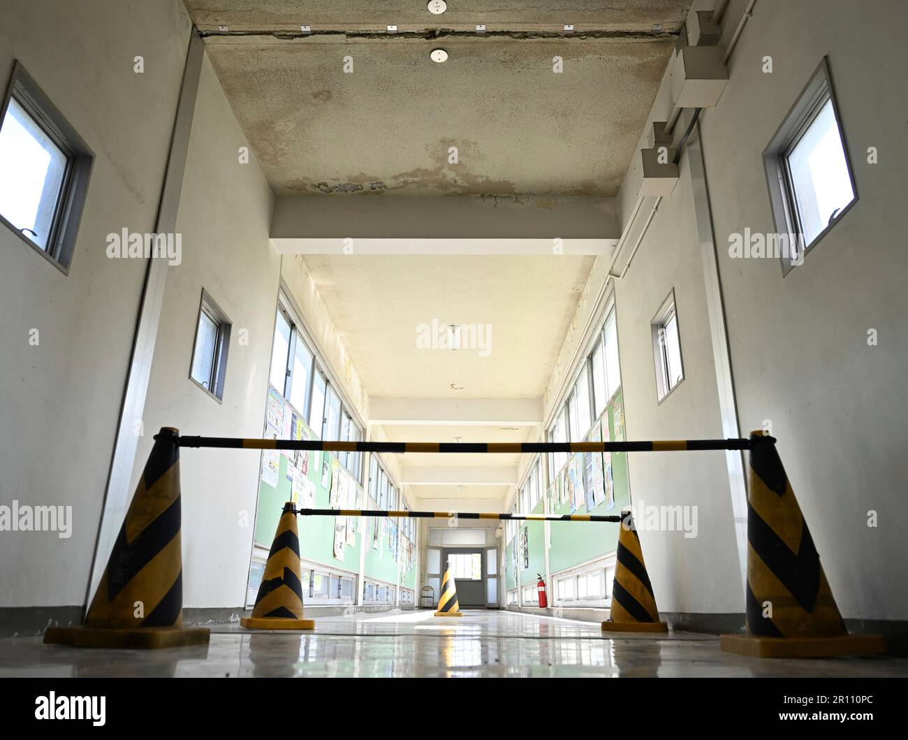 The connecting corridor on the second floor is closed after the ceiling ...