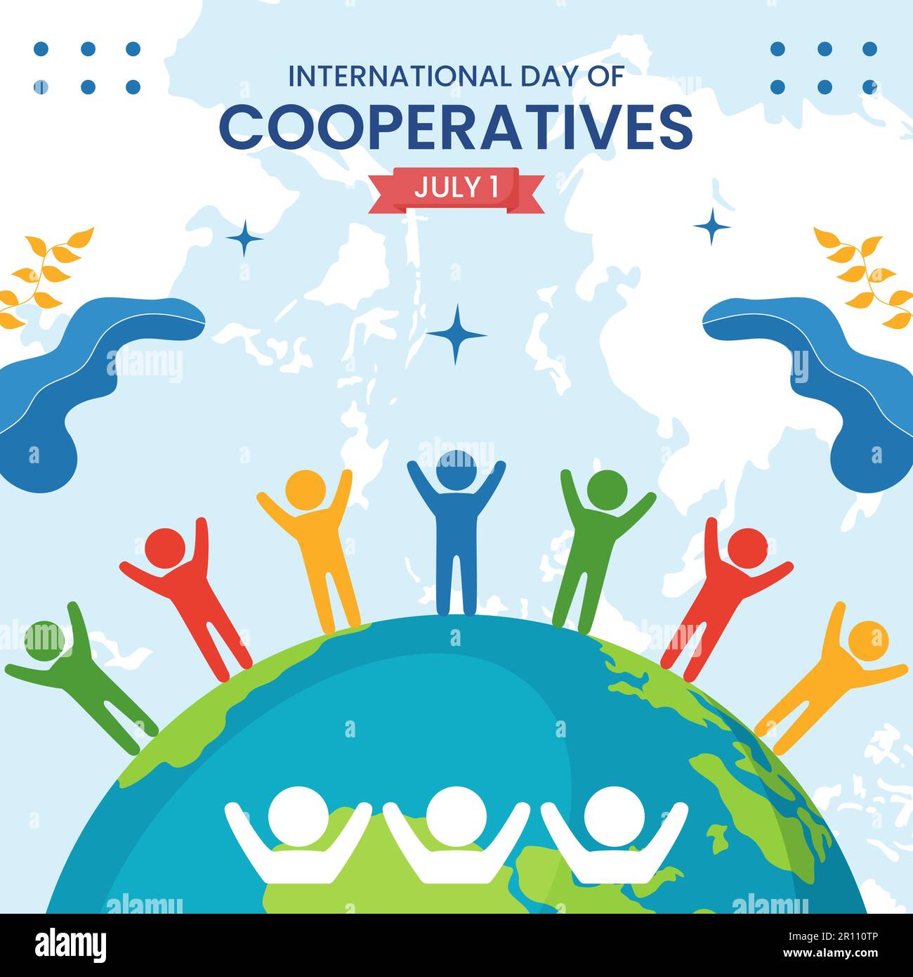 International Day of Cooperatives Vector Illustration with Hand, Earth ...
