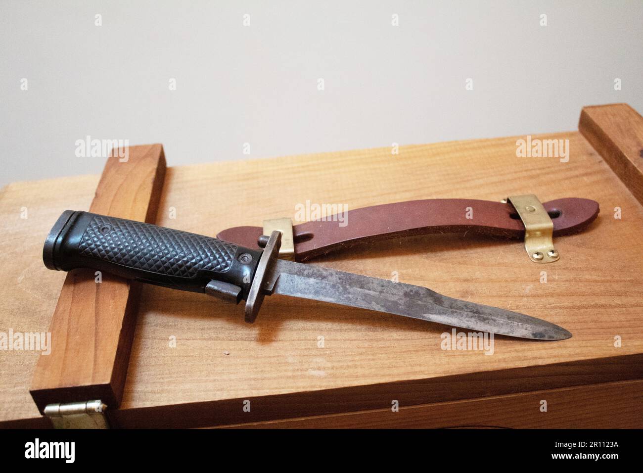Bayonet on Ammo Box Stock Photo - Alamy