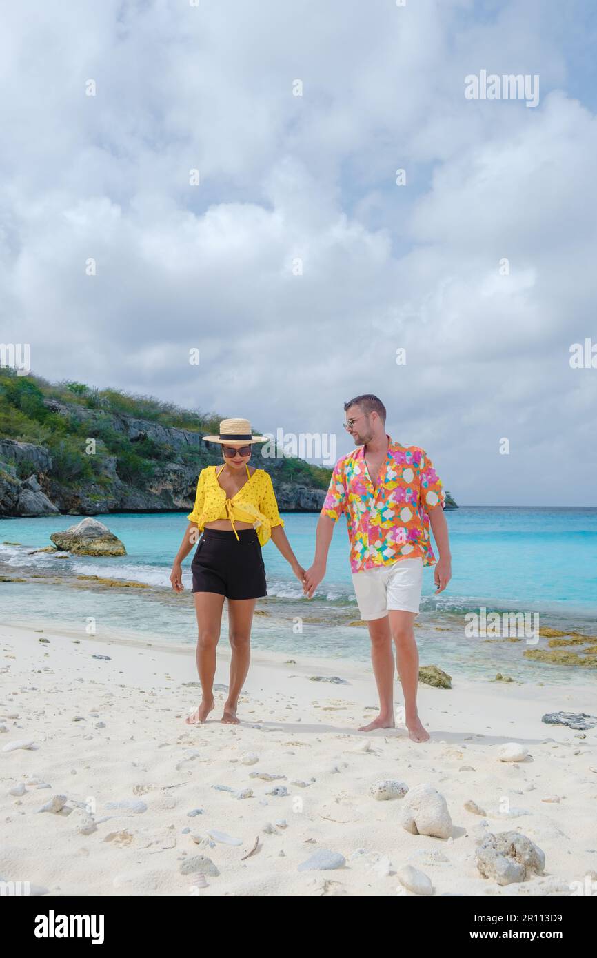 men and women on vacation in Curacao, Cas Abao Beach Playa Cas Abao ...