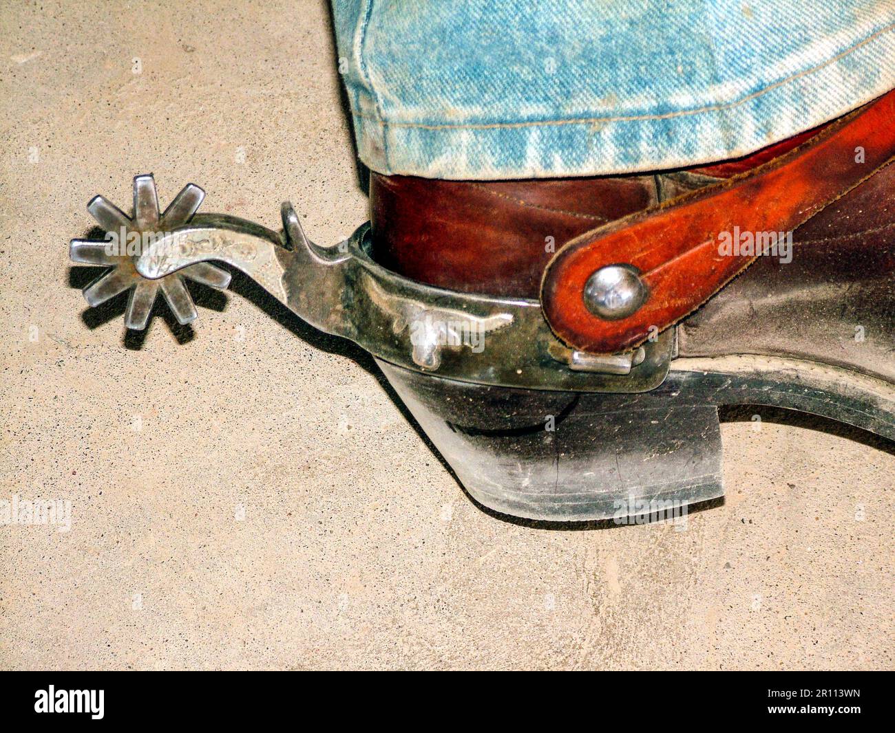 Cowboy boots leather spurs hi-res stock photography and images - Alamy
