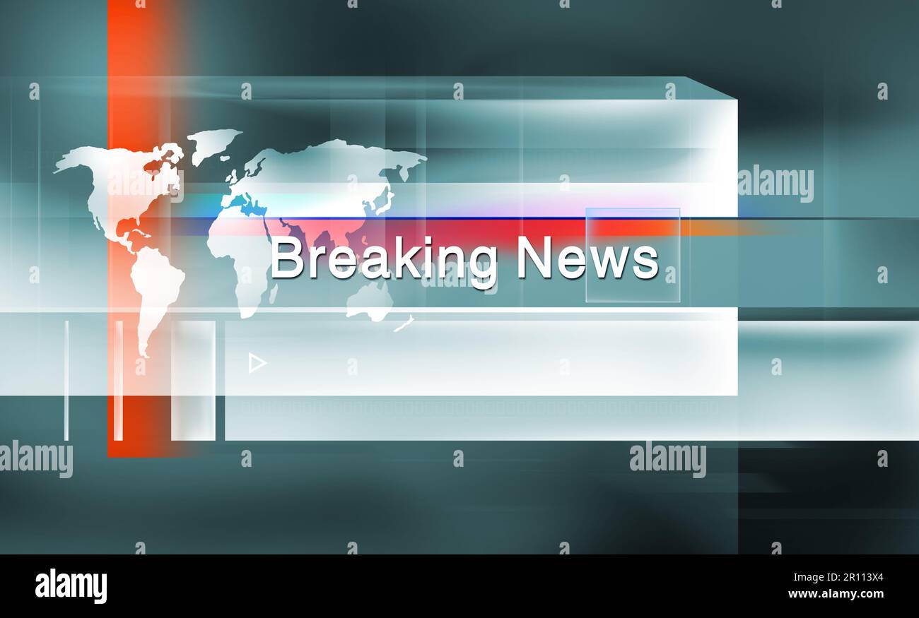 News screen with breaking news text concept. 3d illustration Stock ...