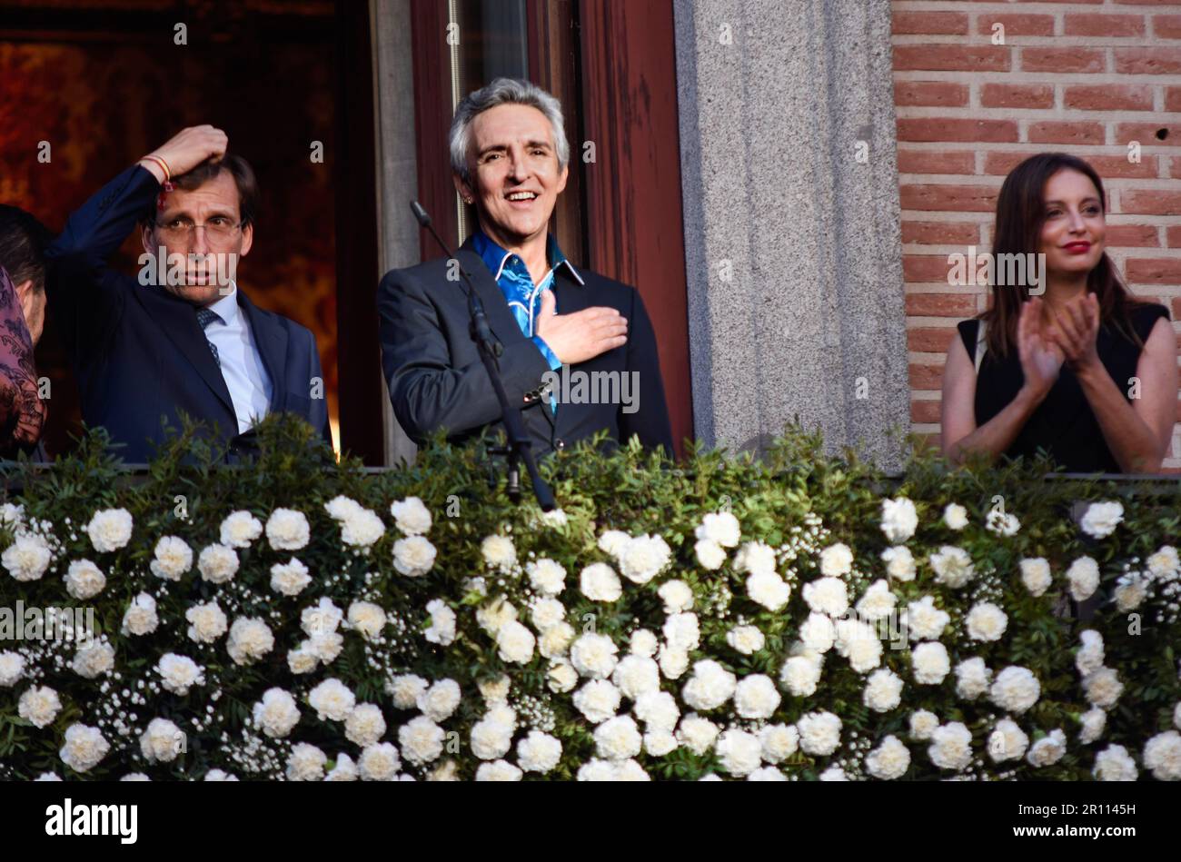 Madrid, Spain. 10th May, 2023. Ramoncín places his hand on the chest ...