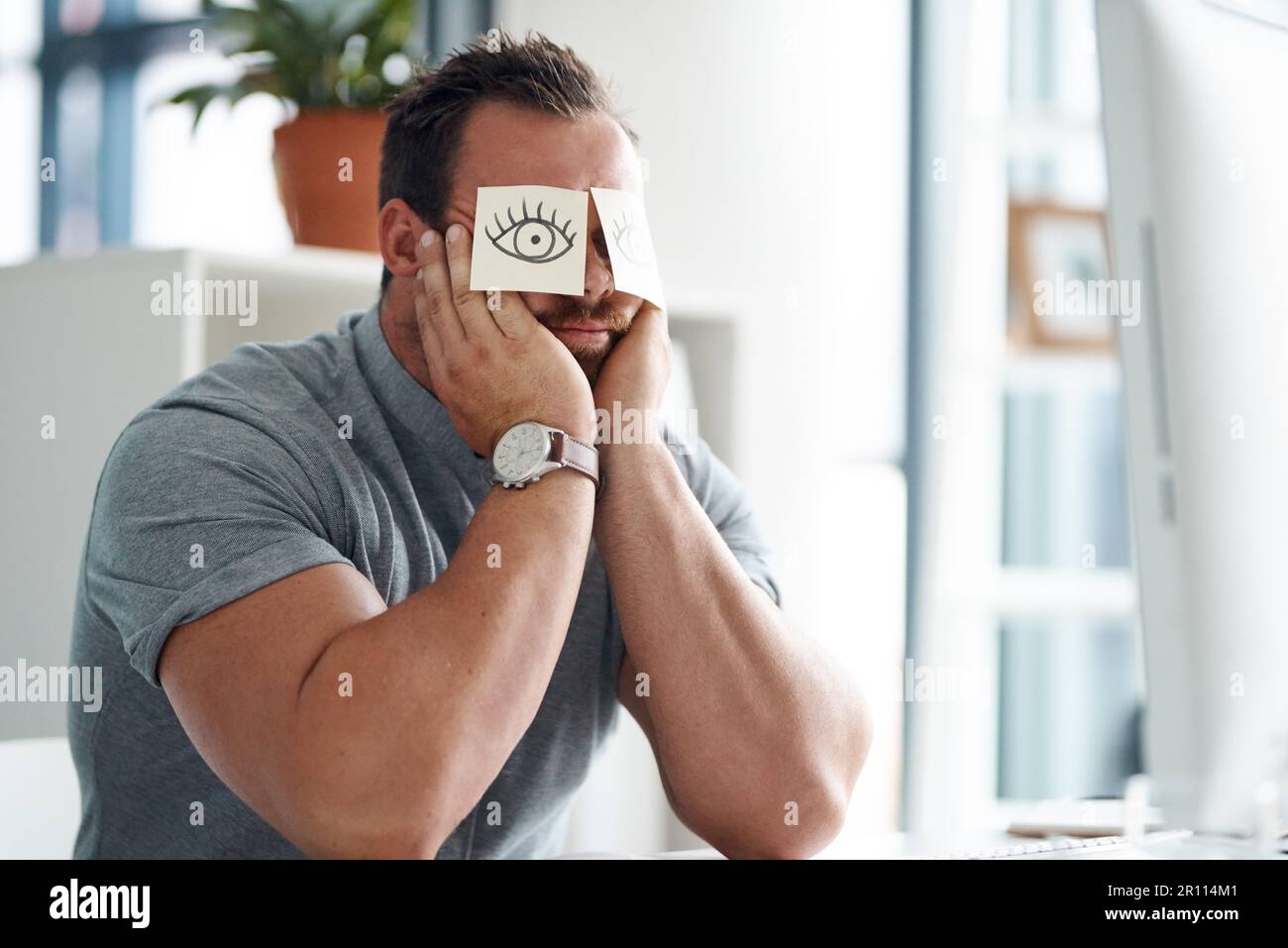 Man in office feeling dull hi-res stock photography and images - Alamy