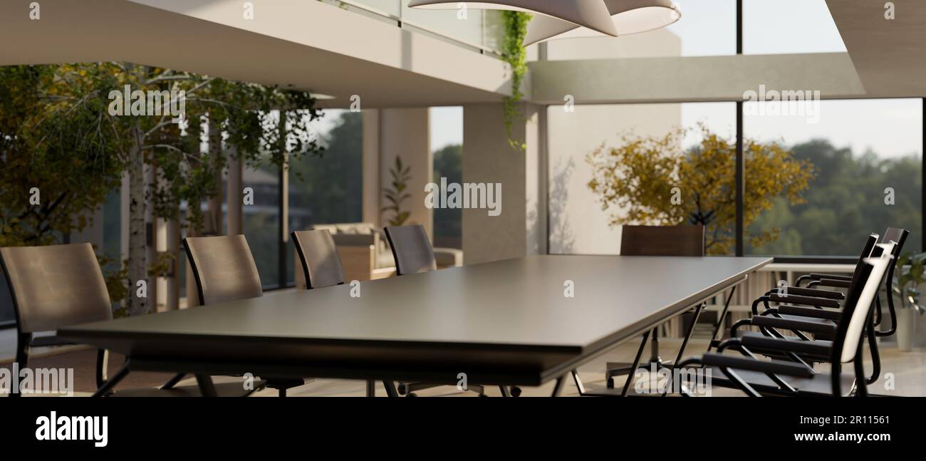 Interior design of a modern contemporary meeting room or boardroom with ...