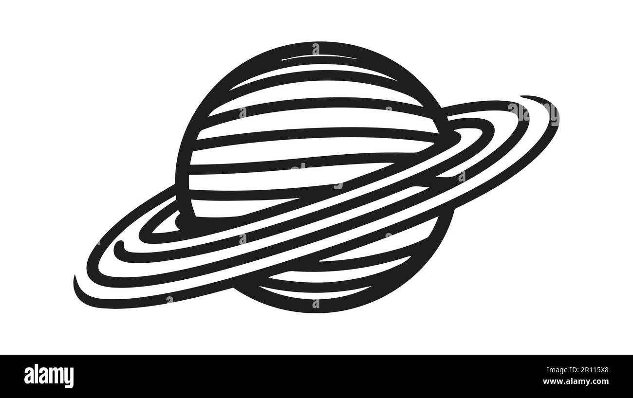 Planet Logo design. Vector illustration isolated on white background ...