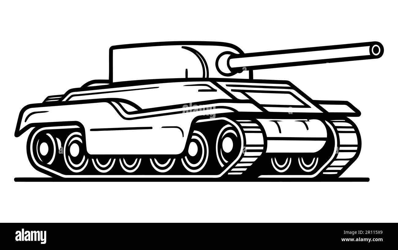 Silhouette tank logo template. Vector illustration isolated on white ...