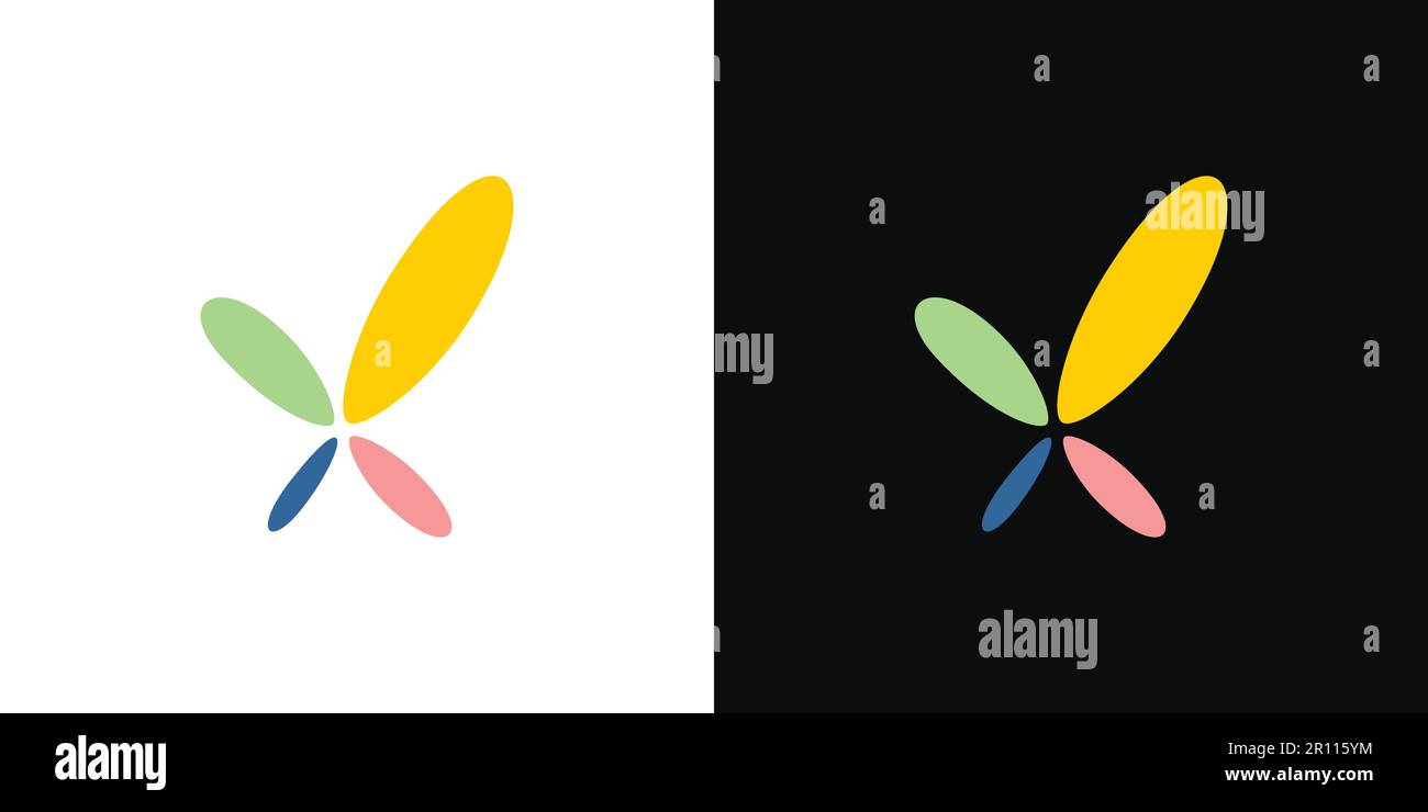 Colorful and unique letter X initials logo design Stock Vector Image ...