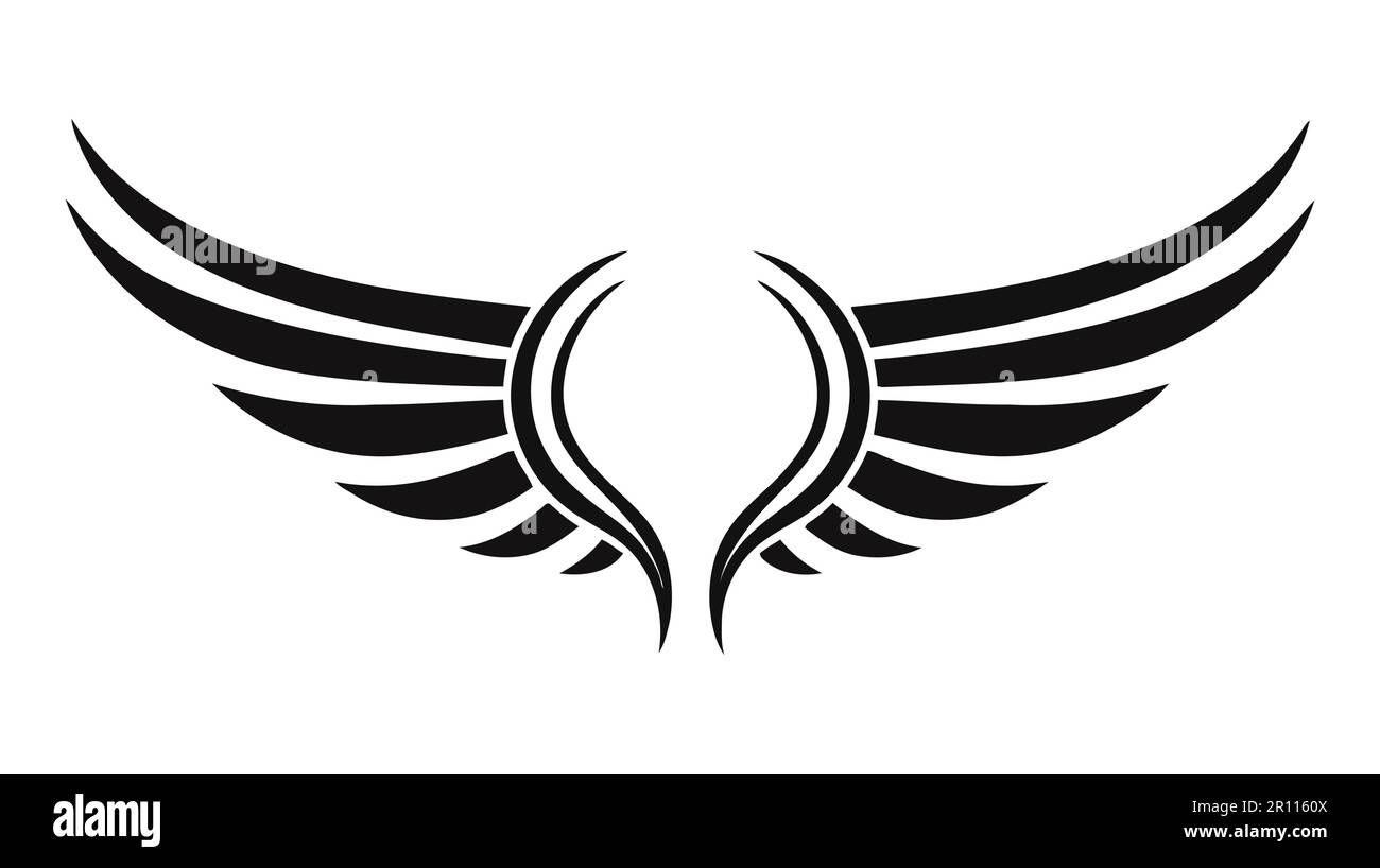 Angel wings, bird wings collection cartoon hand drawn vector ...