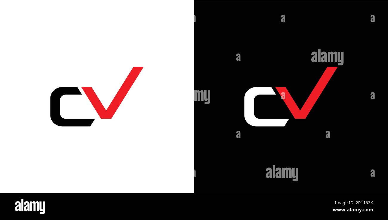 Modern and strong letter CV initials logo design Stock Vector Image ...