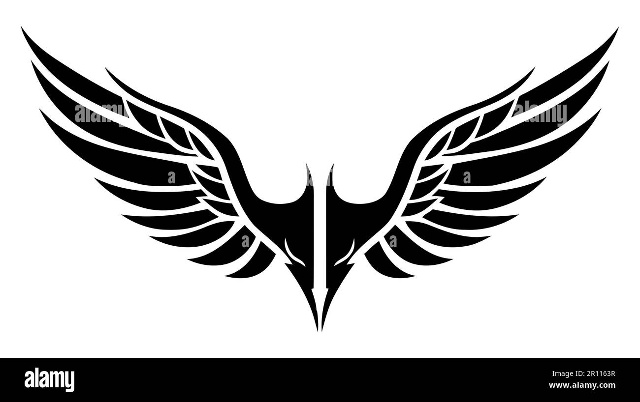 Angel wings, bird wings collection cartoon hand drawn vector ...