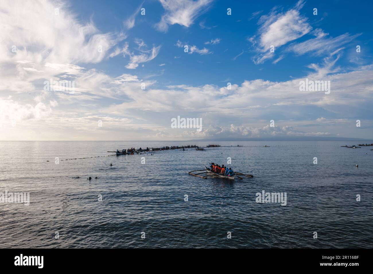 Whale shark watching activity in Oslob, cebu island, philippines Stock ...