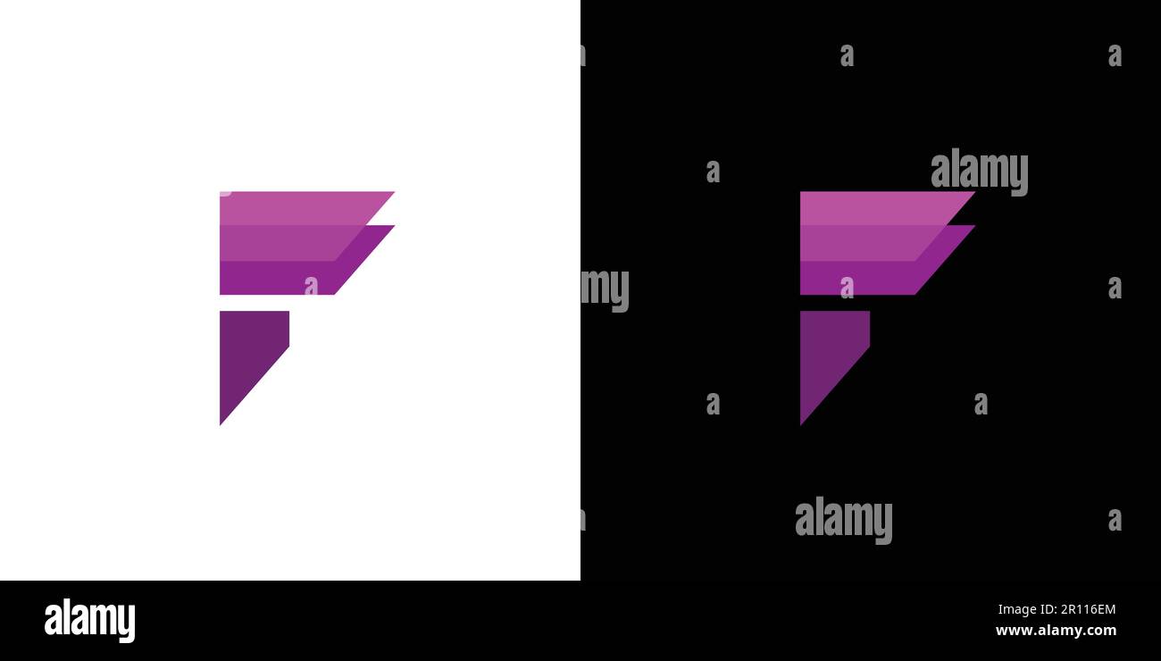 modern and unique letter F initials logo design Stock Vector Image ...