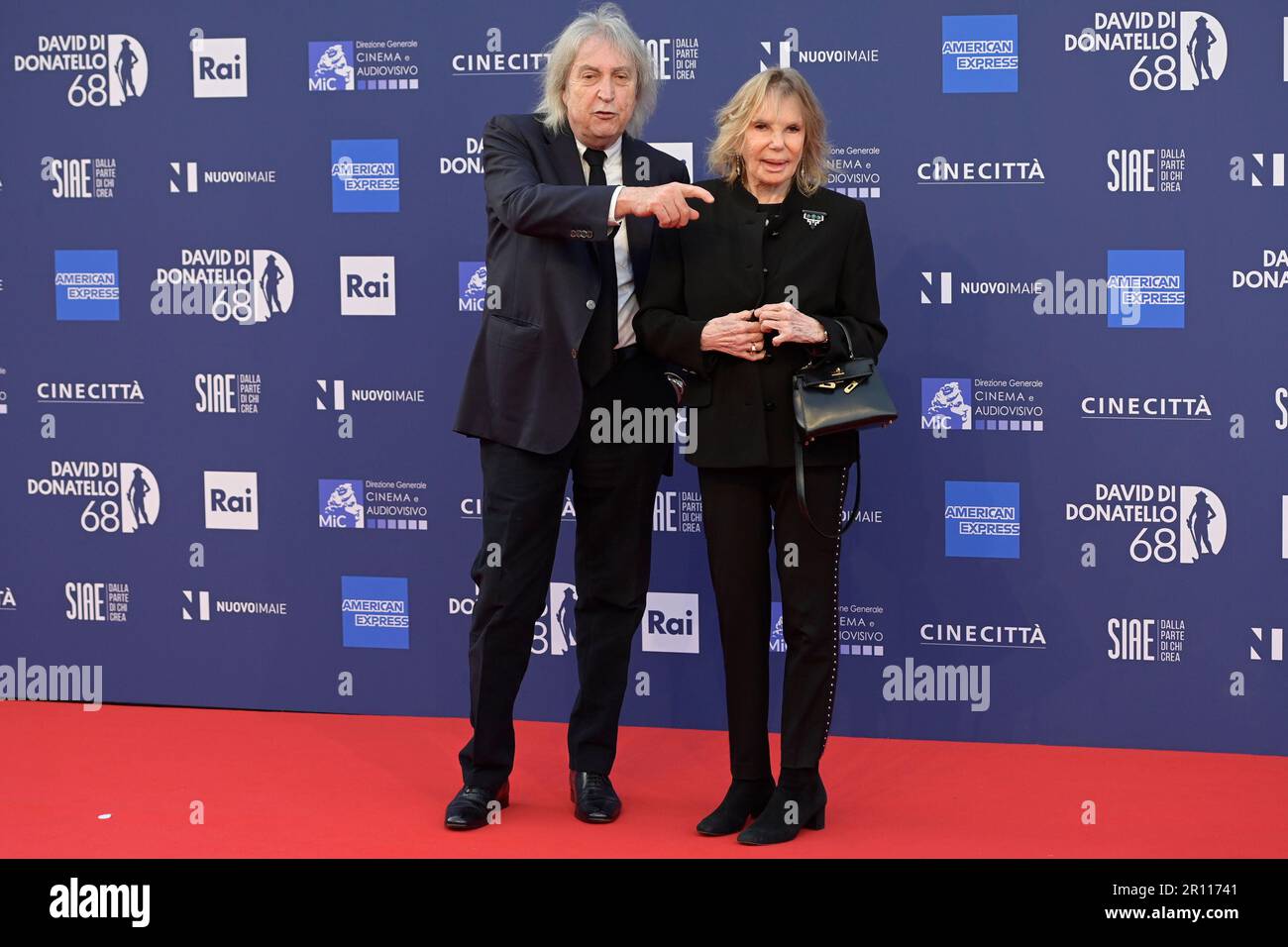 Rome, Italy. 10th May, 2023. Enrico Vanzina (L) and Federica Burger (R ...