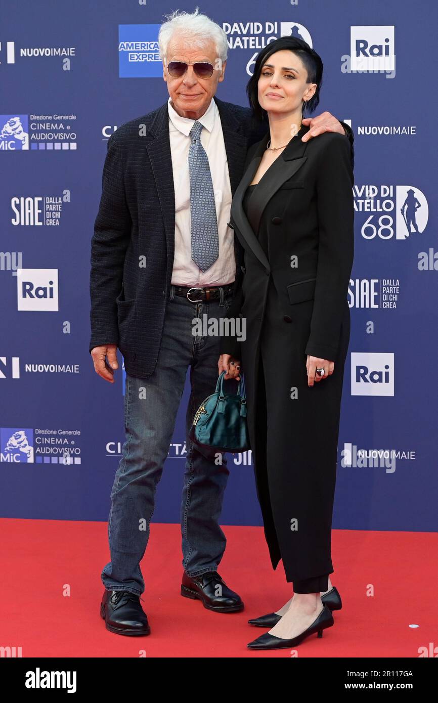 Rome, Italy. 10th May, 2023. Michele Placido (L) and Federica Vincenti ...