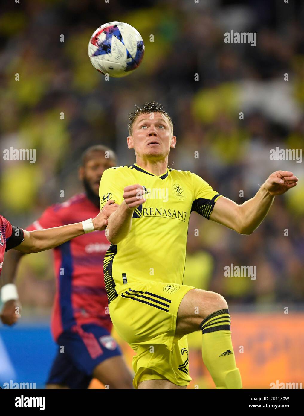 May 10, 2023: Nashville SC midfielder Luke Haakenson (26) heads the ...
