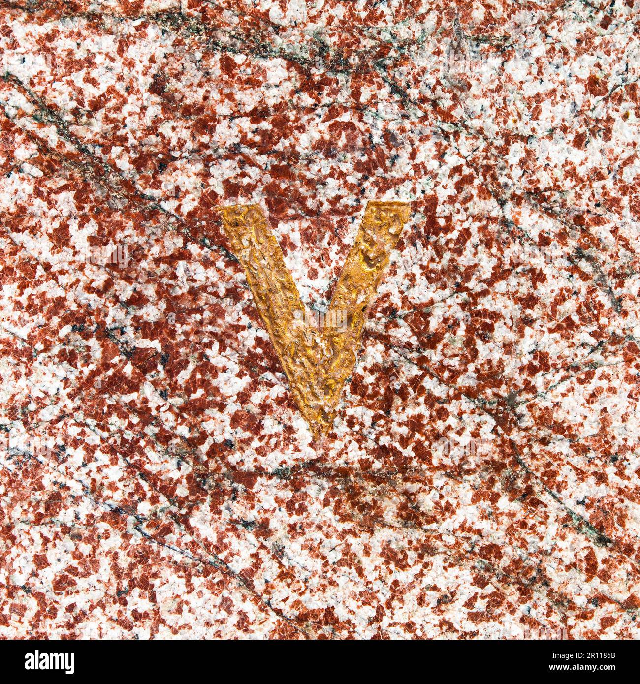 Roman numbers collection, from 1 to 7, on a real ancient granite Stock ...