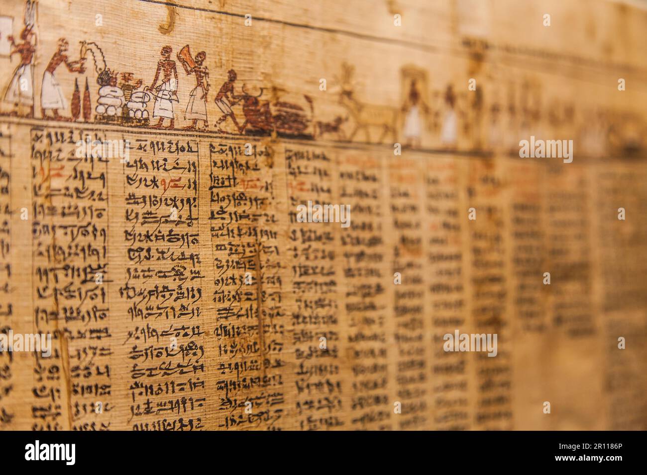 Detail of ancient Book of the Dead (1070 BC), Thebes - Egypt Stock ...