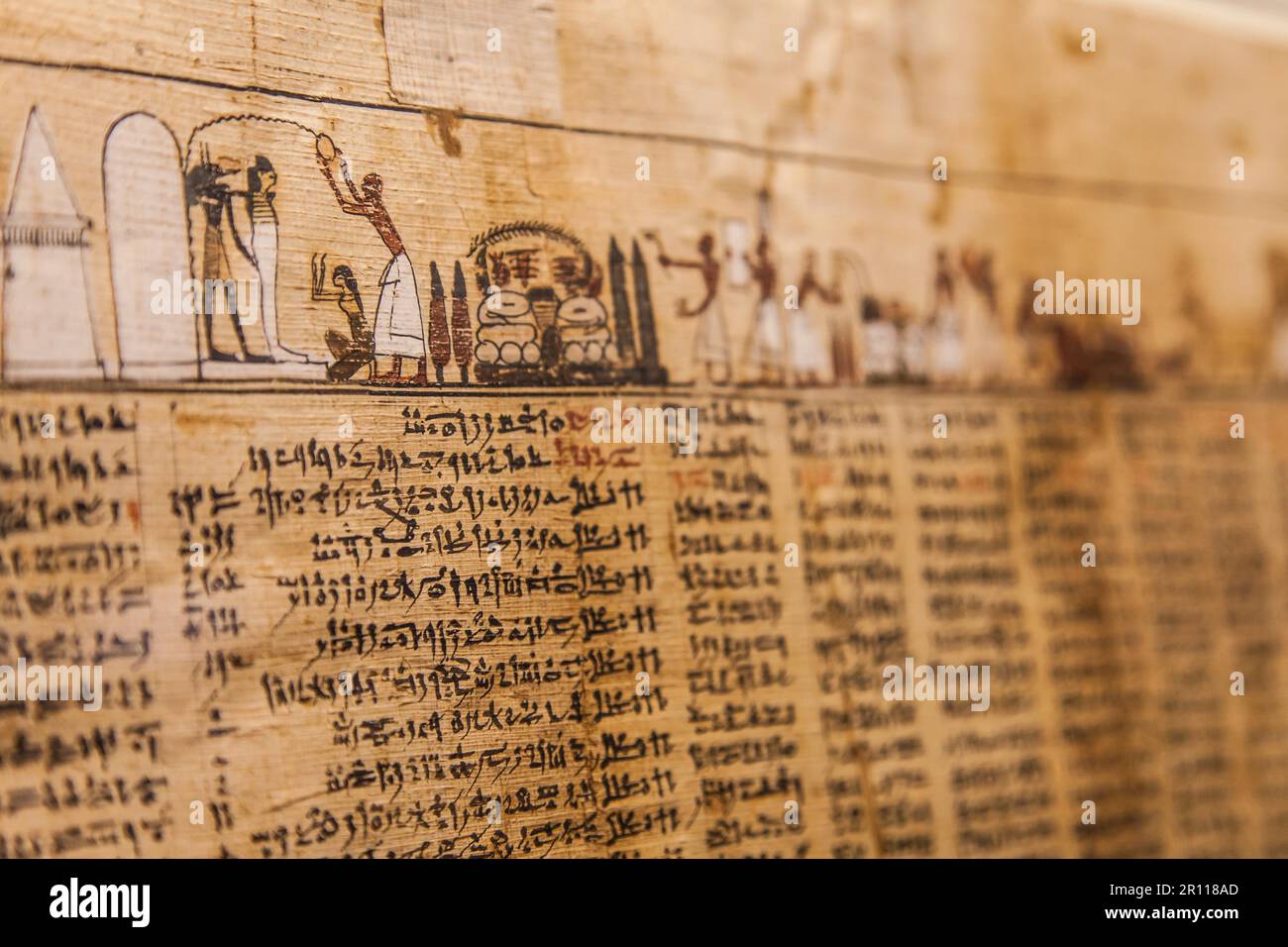Detail of ancient Book of the Dead (1070 BC), Thebes - Egypt Stock ...