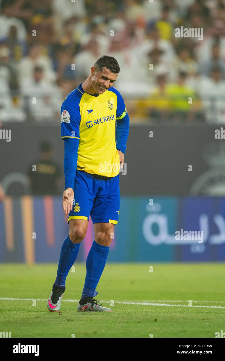 Cristiano Ronaldo of Al-Nassr FC in action against Al-Raed FC during ...