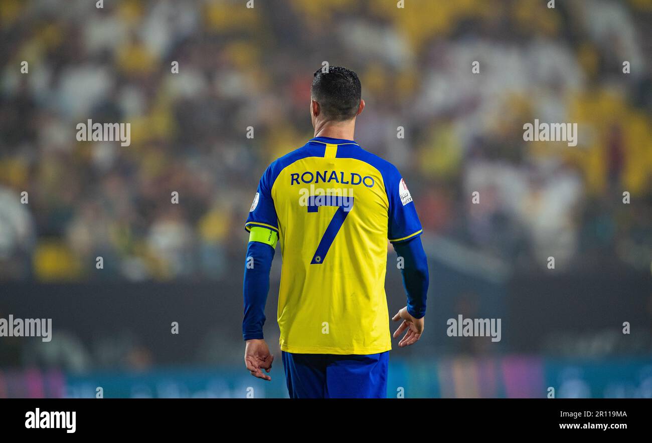 Cristiano Ronaldo of Al-Nassr FC in action against Al-Raed FC during ...
