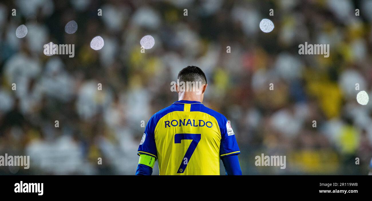 Cristiano Ronaldo of Al-Nassr FC in action against Al-Raed FC during ...
