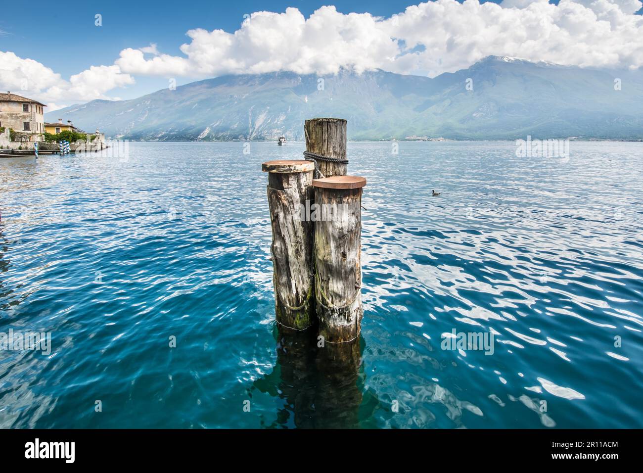 Wooden bollard at Limone (Lago di Garda) (Italy), Limone Sul Garda ...