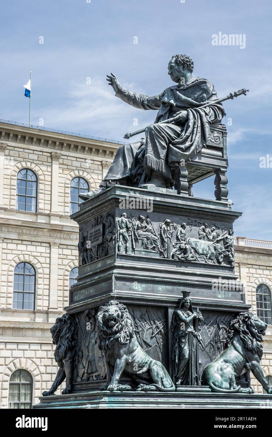 Monument of King Max Josef in Munich, at the Max-Josef Platz. The ...