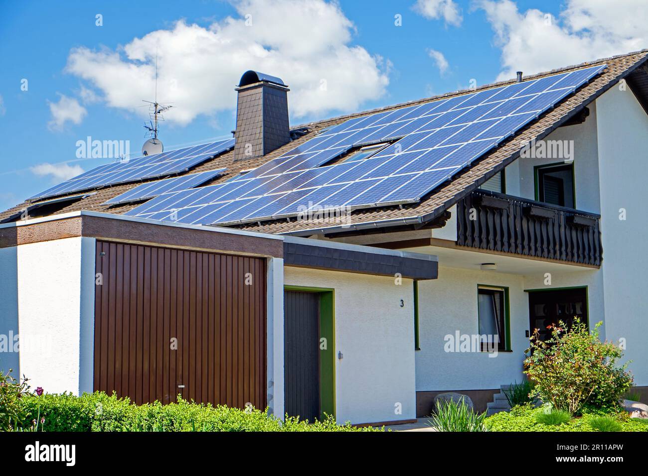 House with solar cells on the roof in Germany Stock Photo - Alamy