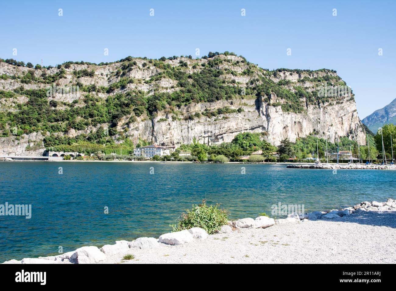 Coastline of Lake Garda in Torbole, Naag-Turbel, Trentino-Suedtirol ...