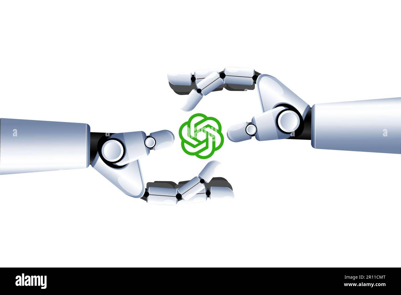 may 5 , 2023 kochi ,India Chat GPT CPU, two robotic arm holding chat ...