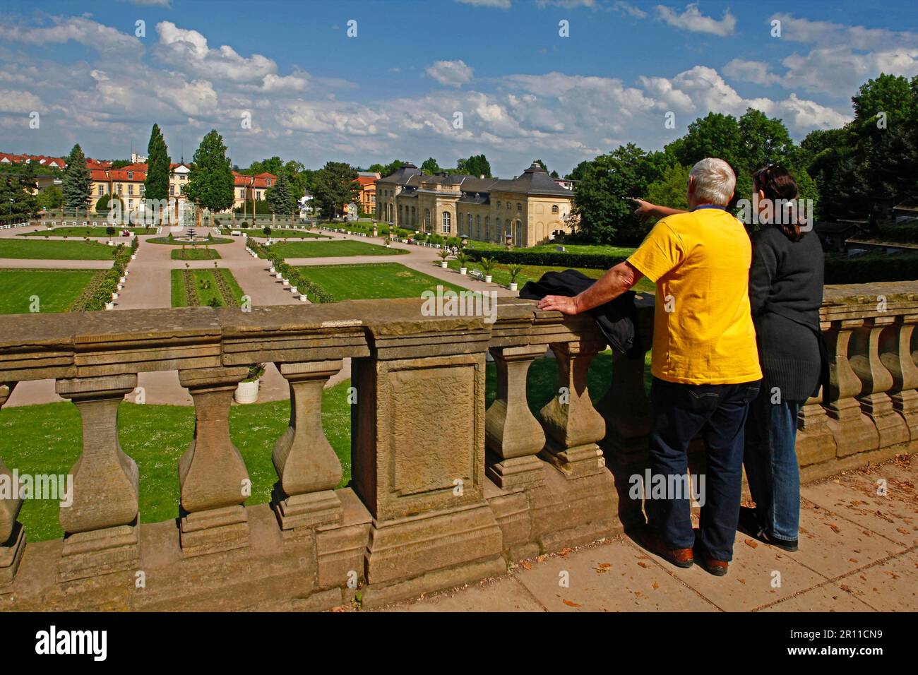 Baroque gardens of Friedenstein Castle, Gotha, Thuringia, Germany Stock ...