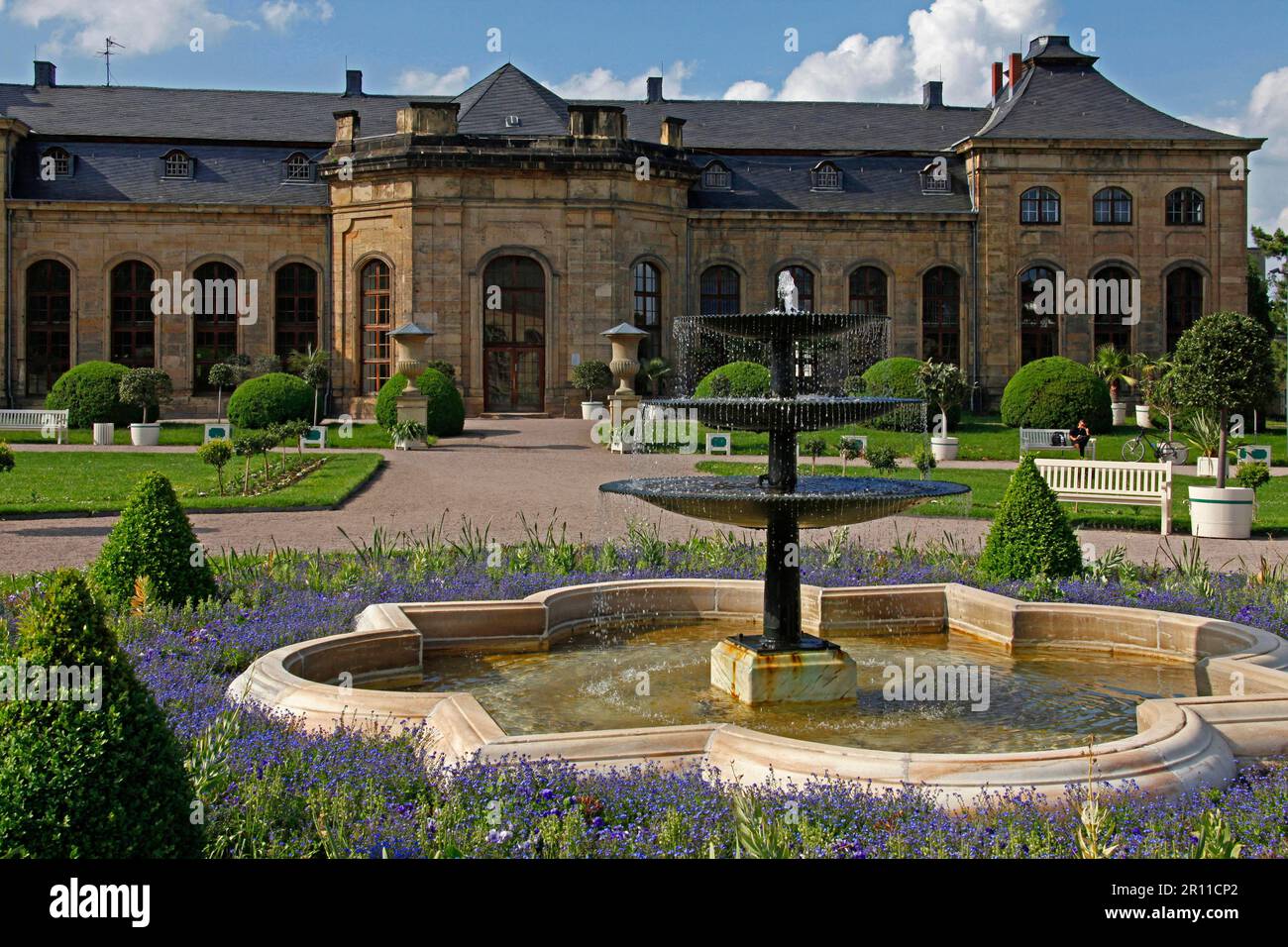 Baroque gardens with orangery, Friedenstein Palace, Gotha, Thuringia ...