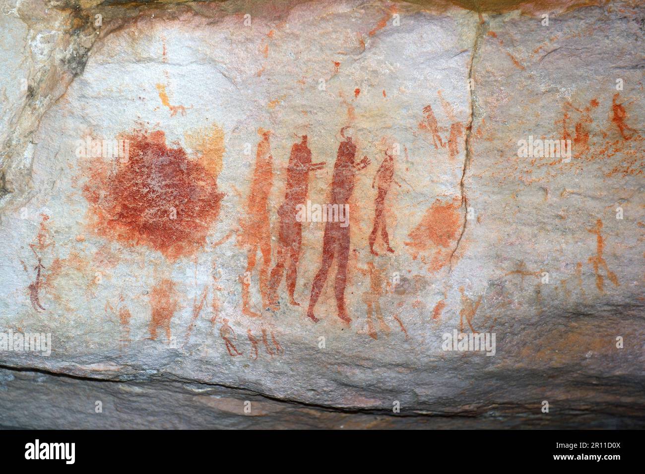 Ancient rock art, drawings of the San people, indigenous people of ...