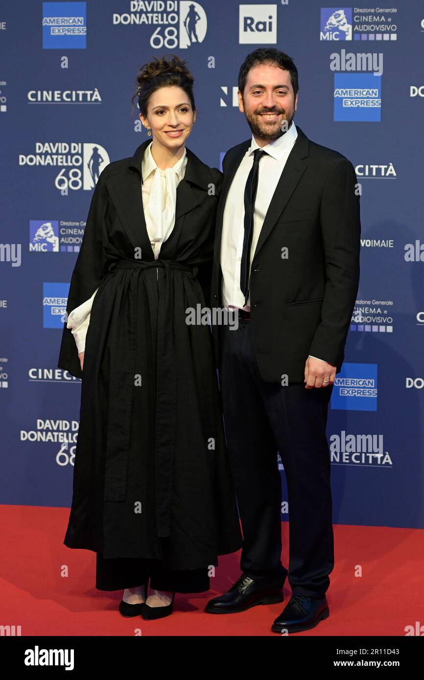 Rome, Italy. 10th May, 2023. Giulia Steigerwalt (L) and Matteo Rovere (R) attend the red carpet ...