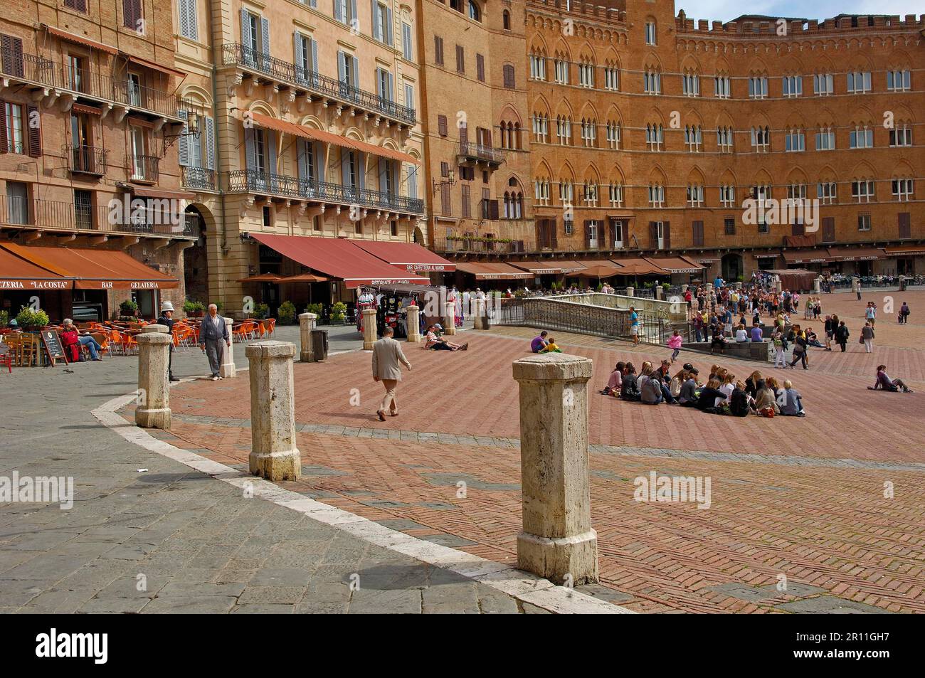 Siena, Piazza del campo, The Campo Square, Tuscany, Italy Stock Photo ...