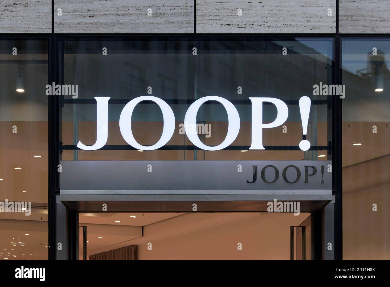 Joop, logo on the Filale, luxury fashion brand, Duesseldorf, North ...