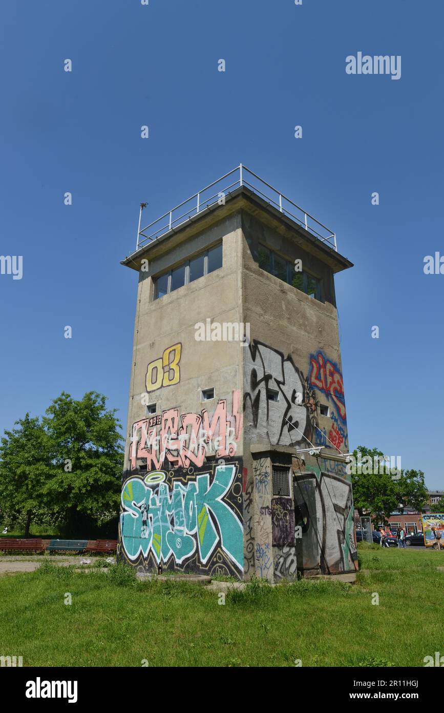 Watchtower, Am Flutgraben, Treptow, Berlin, Germany Stock Photo - Alamy